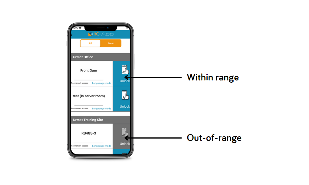 How to Tell if a Door is Within Range When Using the K-App