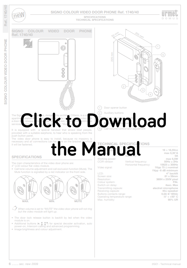 1740/40 Signo Colour Monitor Installation Manual - Download